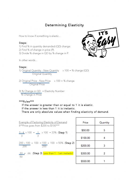 Lesson 9 Elasticity Cheat Sheet Duke
