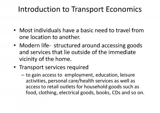 Transport Economics Pdf 128879 | Tec711s Unit 1 Introduction To ...
