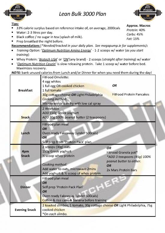 Nutrition Pdf 131712 | Lean Bulk 3000 Plan 2020 New