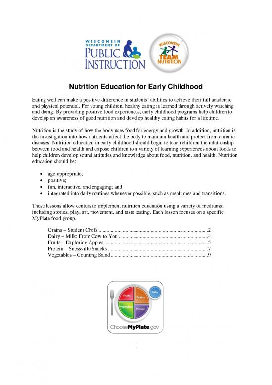 Nutrition Education Pdf 132552 | Nutrition Education Early Childhood