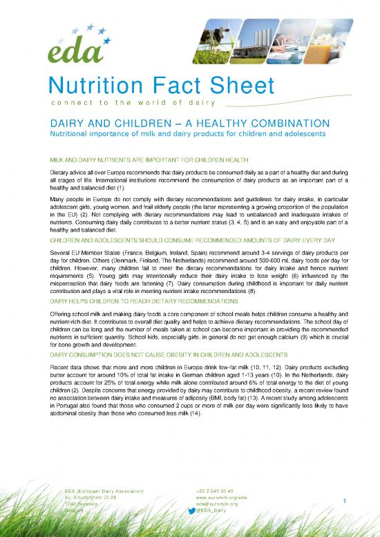 Nutritional Status Pdf 134734 | Eda Nutrition Fact Sheet Dairy And ...