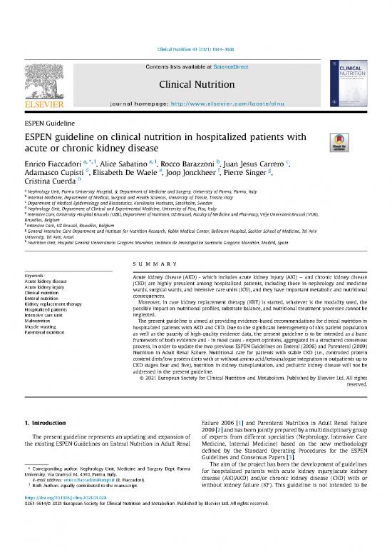 Nutrition Epidemiology Pdf 133549 | Espen Guideline On Clinical ...