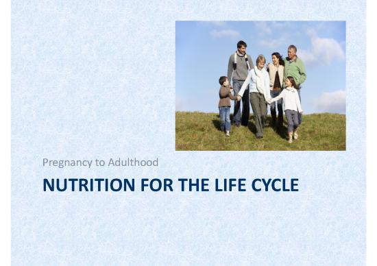 Life Cycle Nutrition Pdf 135101 | Nutrition For The Life Cycle Ppt