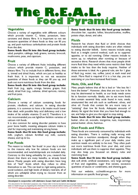 Food Pyramid Pdf 133334 | Eating Disorders Information Sheet 26 The ...