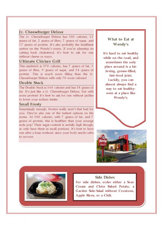 Calories Pdf 133688 | Handout Version Truckers Guide To Fast Food