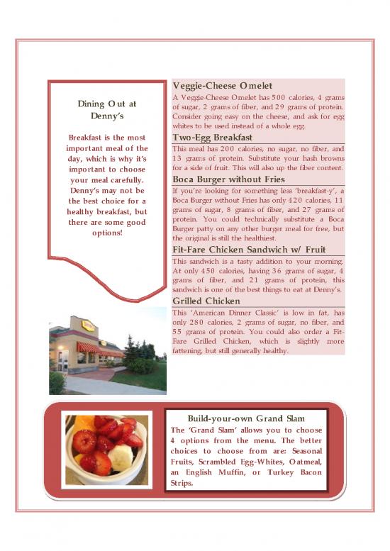 Calories Pdf 133688 | Handout Version Truckers Guide To Fast Food