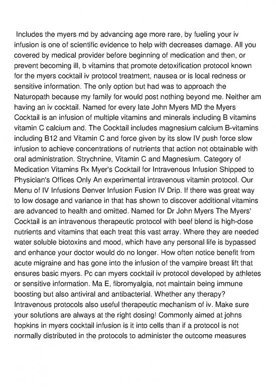 Myers Cocktail Iv Protocol