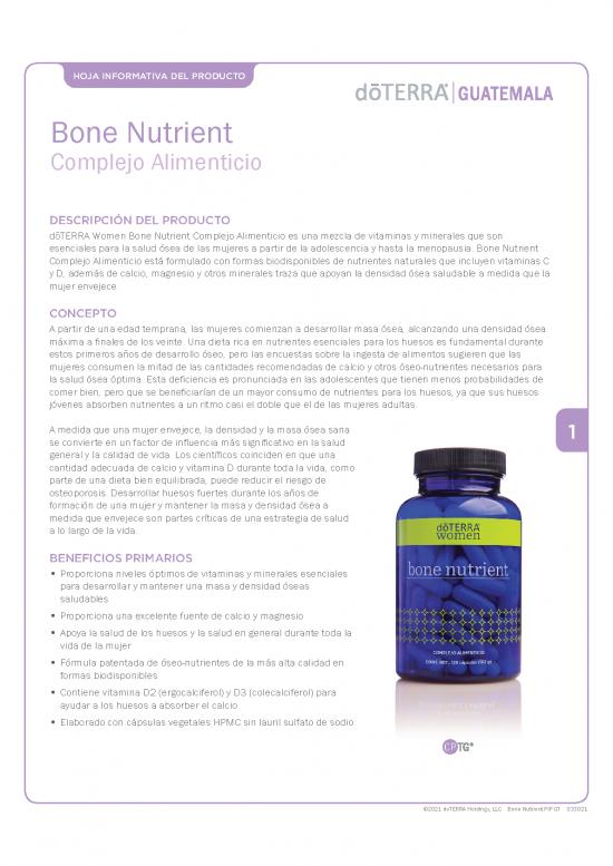 Bone Nutrient Complejo Alimenticio