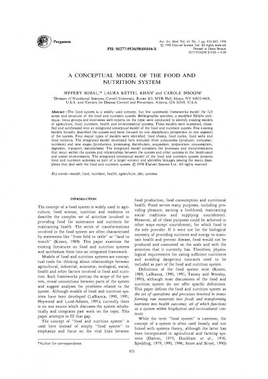 The Science Of Nutrition Pdf Free 137524 | Conceptual Model Of Food And ...