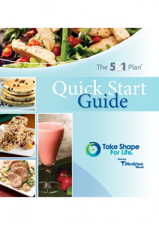 Low Calorie Meal Plan Pdf 136307 | Quick Start Guide Take Shape For Life