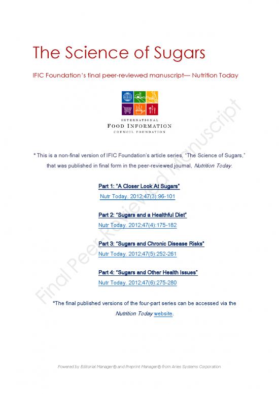 The Science Of Nutrition Pdf Free 137112 | The Science Of Sugars Final ...