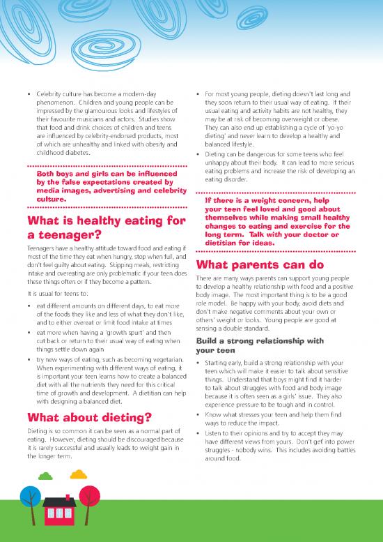 Healthy Eating Habits Pdf 135662 | Young People Body Image And Food ...