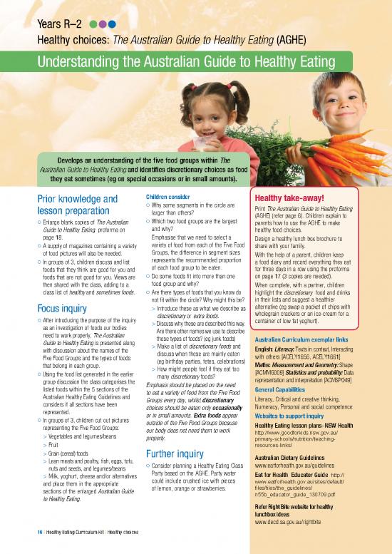 Understanding Healthy Eating Pdf 139004 | Curriculum Kit Healthy Choices