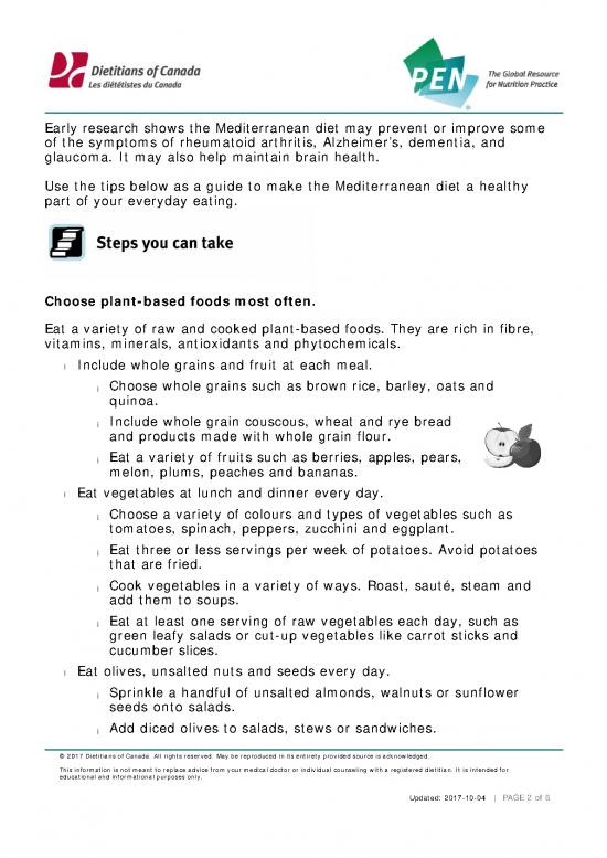 Healthy Eating Guide Pdf 138898 | Mediterranean Diet Toolkit A Guide To ...