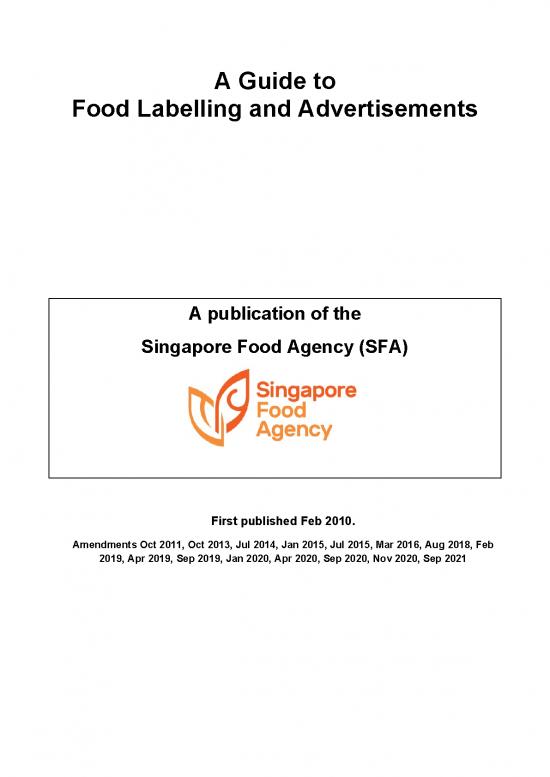 Nutrition Therapy Pdf 142053 | A Guide To Food Labelling And Advertisements