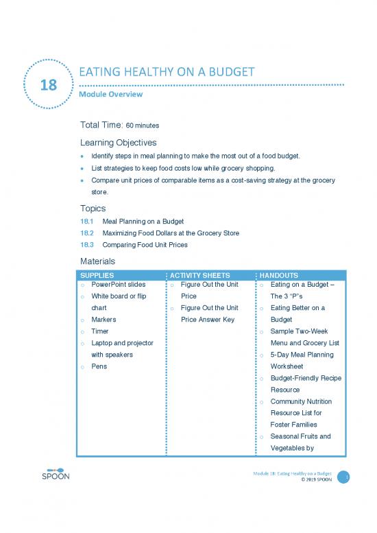 Healthy Nutrition Pdf 142142 | Module 18 Eating Healthy On A Budget ...