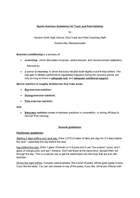 Nutrition Support Pdf 141334 | Nn Sports Nutrition Guidelines For Track ...