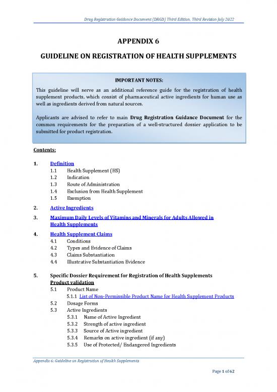 Appendix 6 Guideline On Registration Of Health Supplements