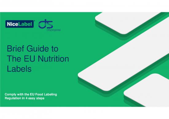 Nutrition Therapy Pdf 145013 | Brief Guide To The Eu Nutrition Labels