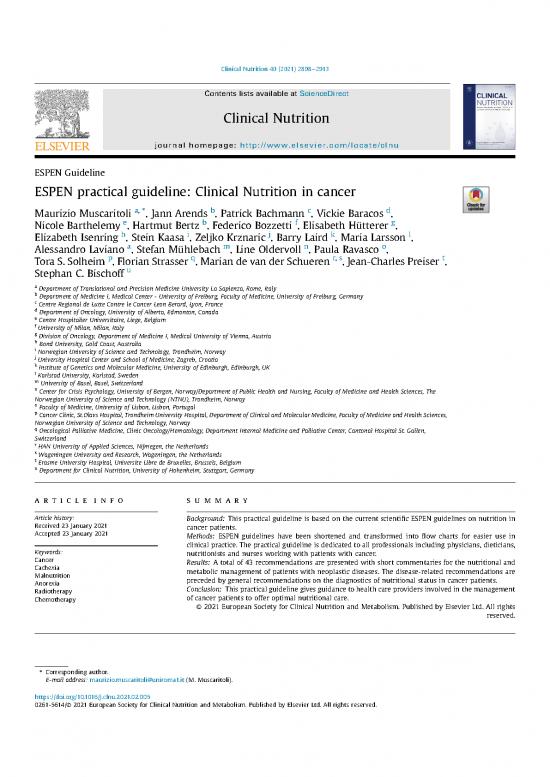 Nutrition Therapy Pdf 145026 | Espen Practical Guideline Clinical ...