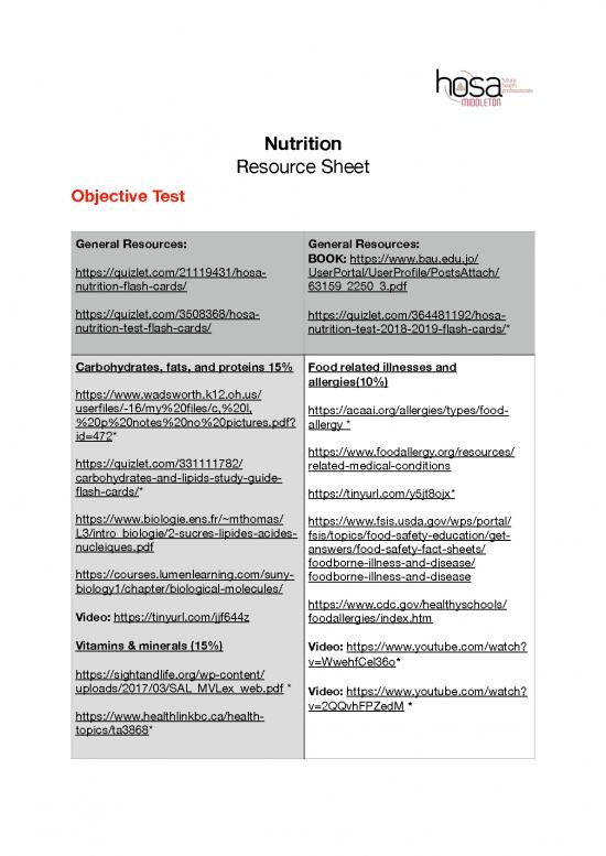 Nutrition Therapy Pdf 144805 | Nutrition Resource Sheet