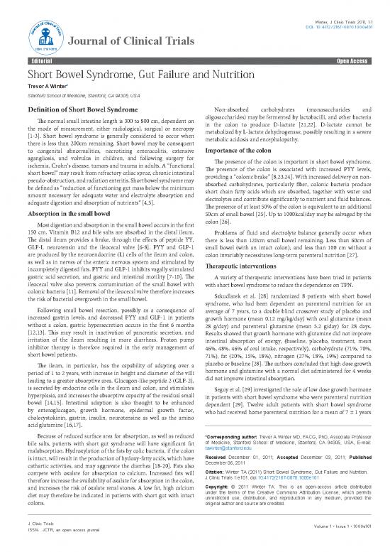 Nutrition Therapy Pdf 145089 | Short Bowel Syndrome Gut Failure And ...