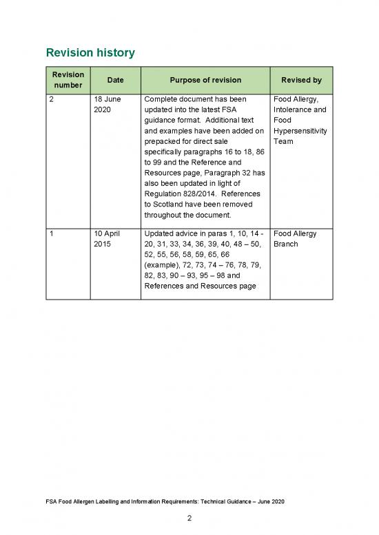Fsa Food Allergen Labelling And Information Requirements Technical ...
