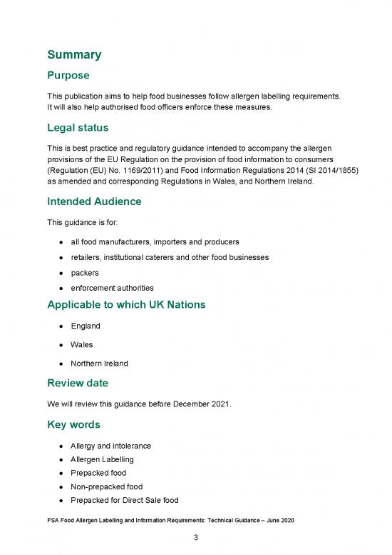 Fsa Food Allergen Labelling And Information Requirements Technical ...