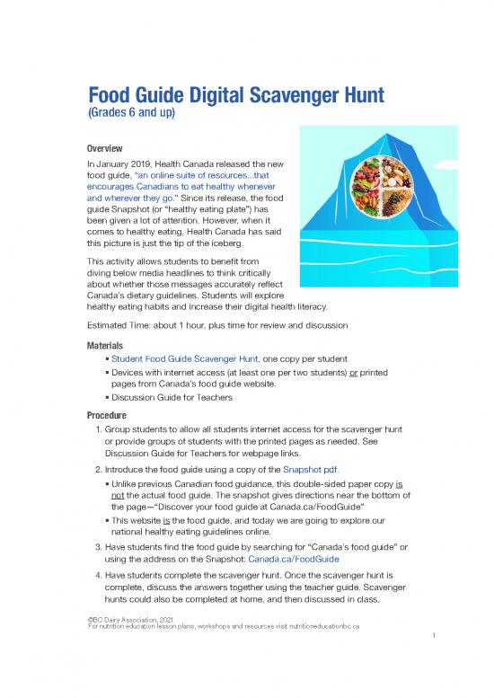 Food Guide Pdf 147042 | 2021 Food Guide Scavenger Hunt