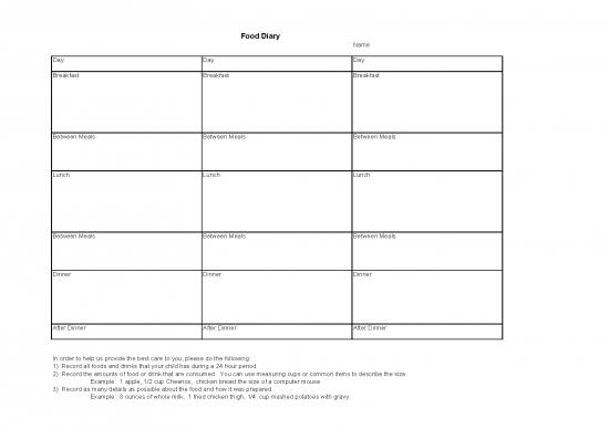 3 Day Food Diary Tcm75 148330