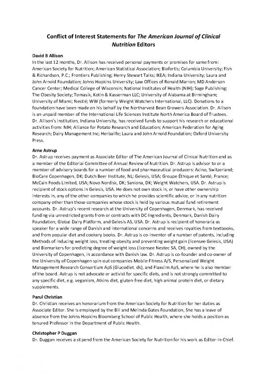 Nutrition Support Pdf 146057 | Ajcn Coi Statements 2019