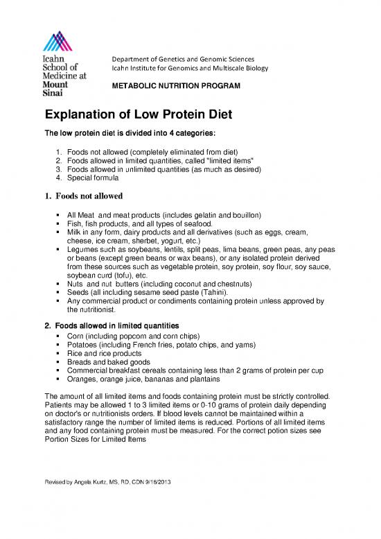Protein Diet Pdf 146843 | Explanation Of Low Protein