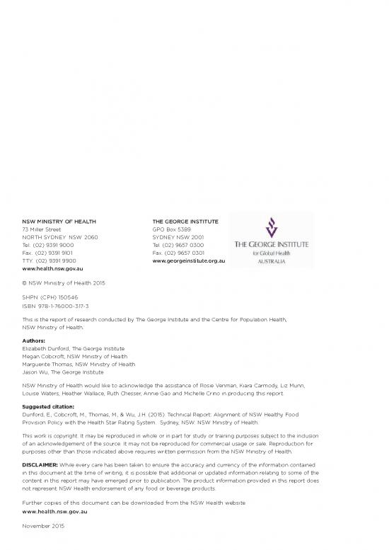 Health Star Rating System