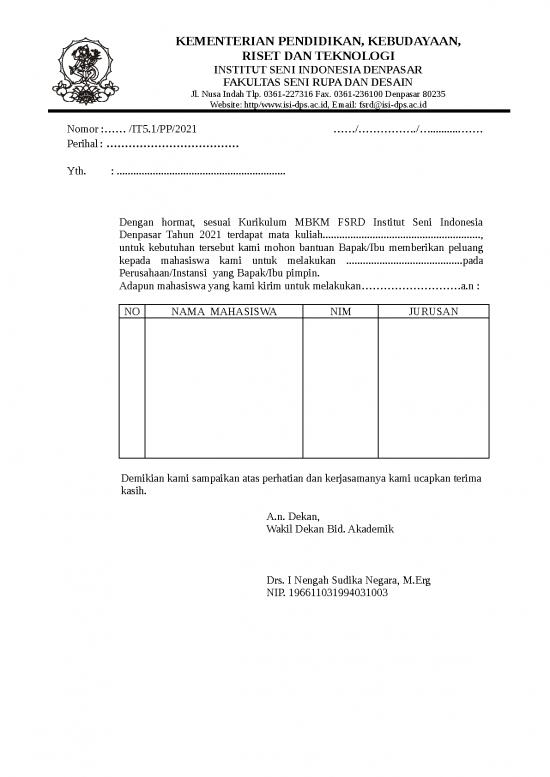 File - Surat Magang | Surat Permohonan Magang