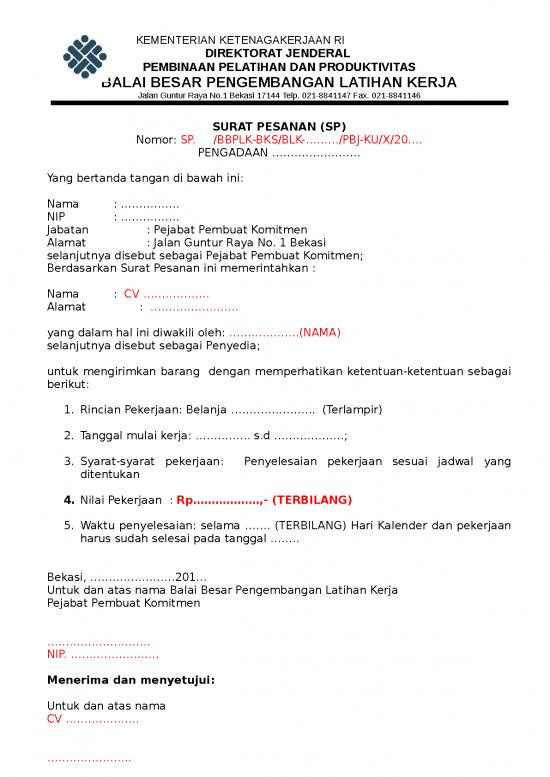 File - Surat Pesanan Id 14007 | 06 Contoh Surat Pesanan