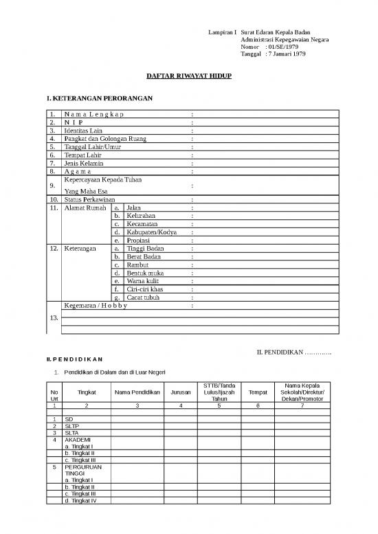 Drh Kosong | File - Daftar Riwayat Hidup Id 15668