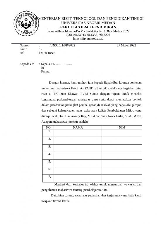 Surat Mini Riset | File - Mini Riset Id 15591
