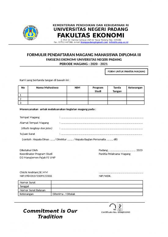 Certificate Word Format 13668 | Formulir Pendaftaran Magang Mahasiswa ...