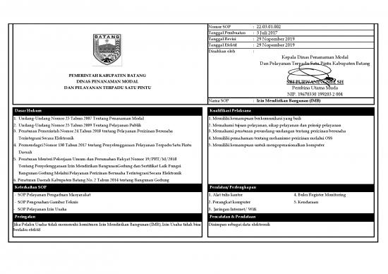 543 Sop Imb | File - Izin Mendirikan Bangunan Id 14985