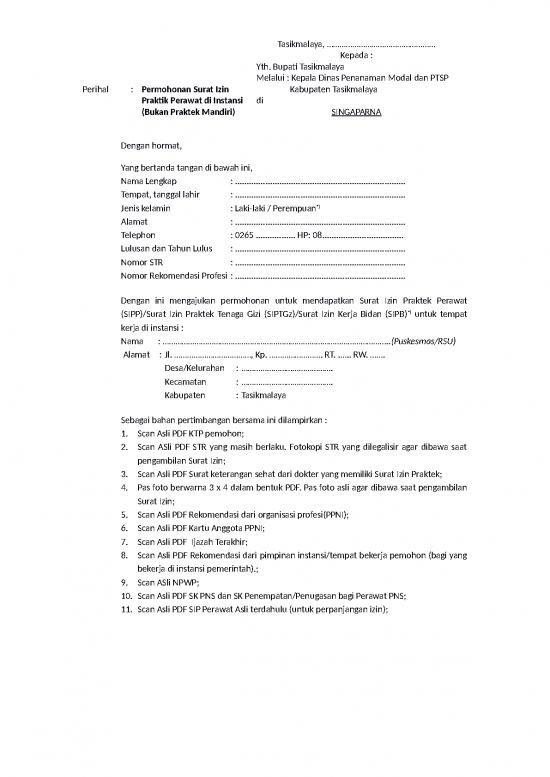 Surat Izin Id 13634 | Form Permohonan Sip Perawat