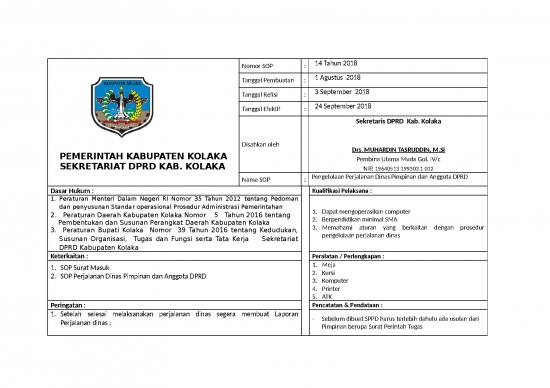 Sop Pengelolaan Sppd