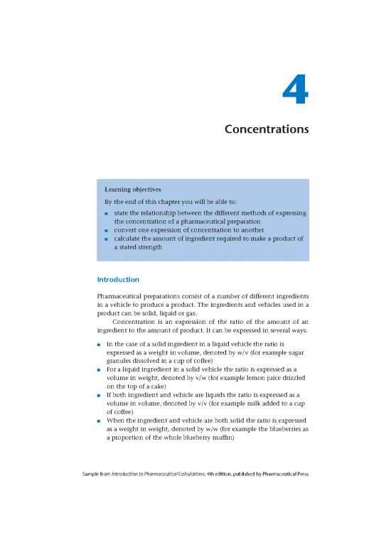 Intro To Pharm Calculations 4 Sample Chapter