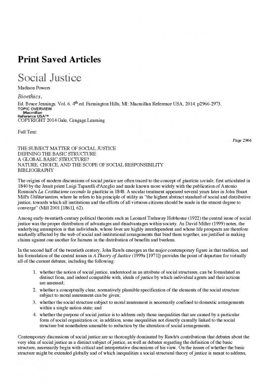 Social Justice Theory Pdf 153134 | Powers Social Justice