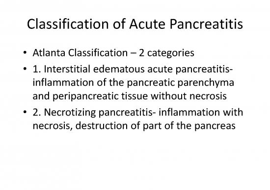 Management Of Acute Pancreatitis