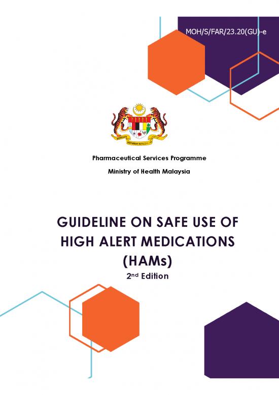 Guideline Safe Use High Alert Medications Hams 2nd Edition 2