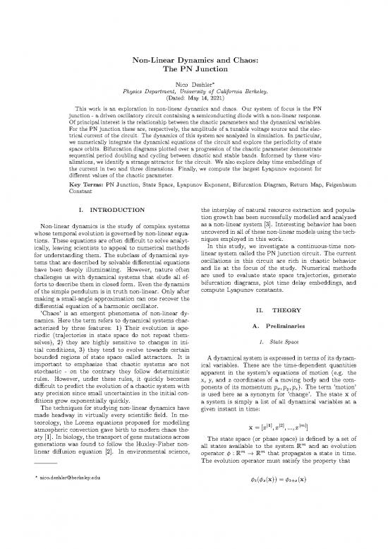 Dynamics Pdf 157969 Physics 111b Non Linear Dynamics And Chaos Write Up