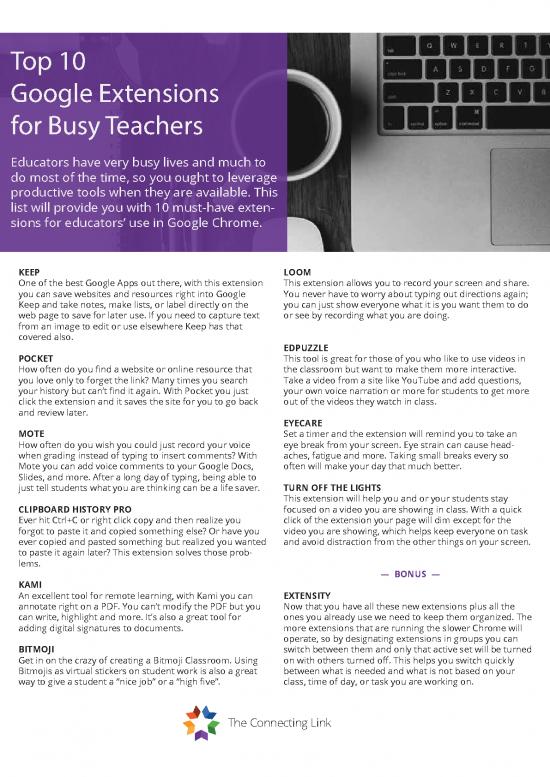 Top 10 Google Extensions