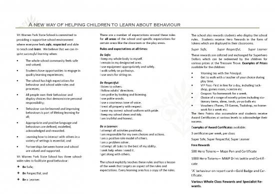 Positive Behaviour For Learning Pdf 156447 | Positive Behaviour Parent ...