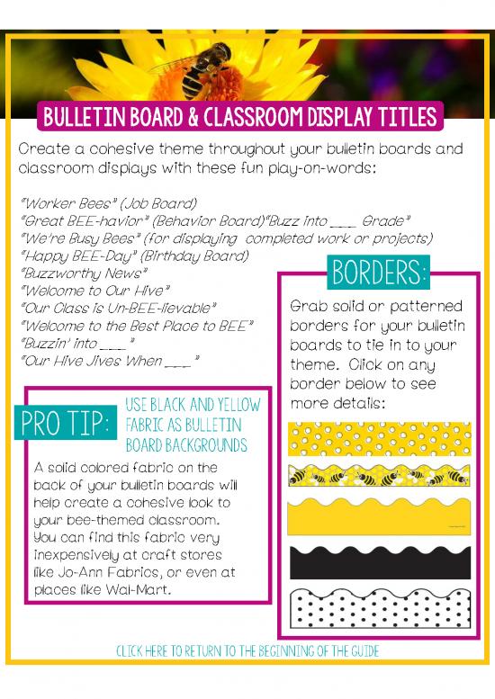 Bee Themed Design Guide