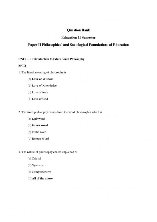Education Ii Question Bank Education Ii Question Bank